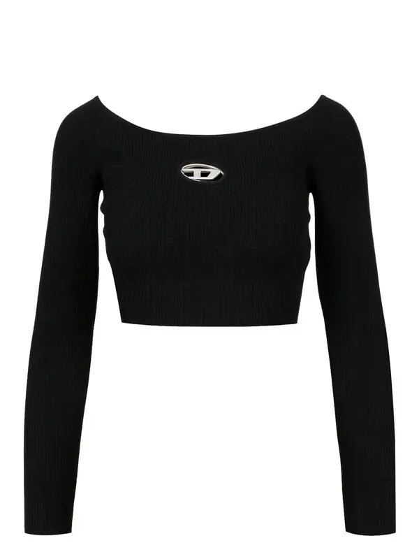DIESEL® Cropped Viscose Sweater - Black