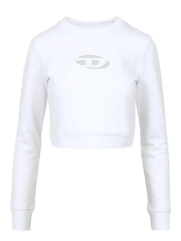 DIESEL® Cropped Cotton-blend Sweater - White