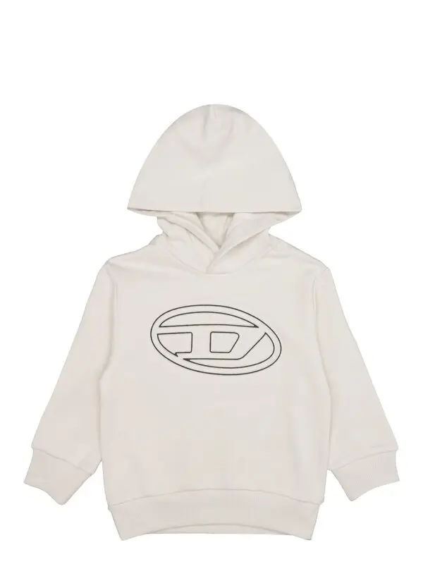 DIESEL® Hooded Cotton Sweater - Bianco Sporco
