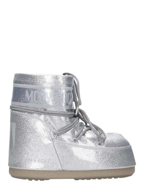 Moon Boot Glittered Vinyl Boots - Silver
