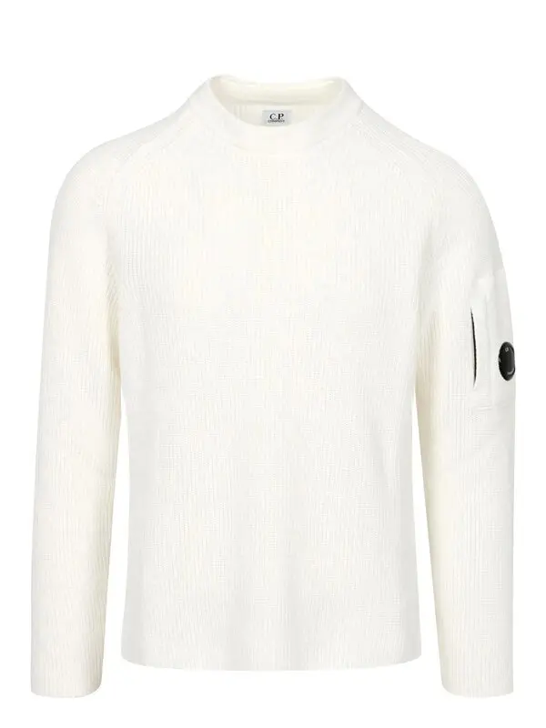 C.P. COMPANY Knitted Cotton Sweater - White