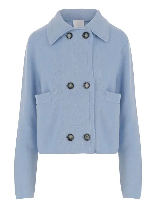 ALLUDE Wool And Cashmere Jacket - Clear Blue