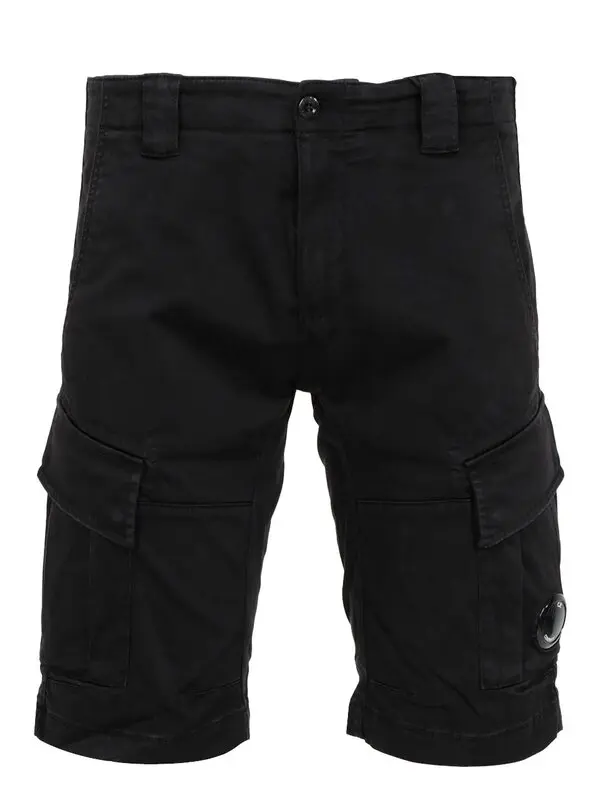 C.P. COMPANY Cotton Stretch Regular Fit Shorts - Black