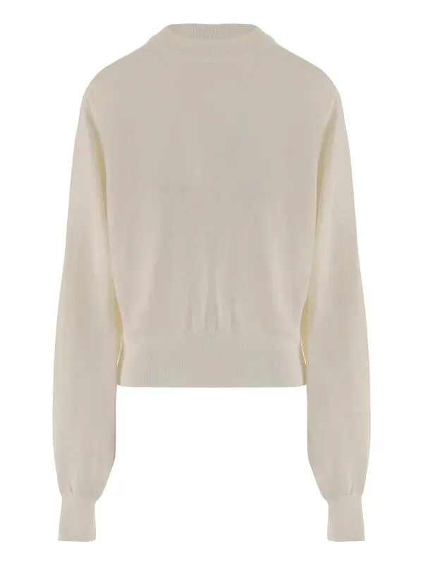Jacquemus Merino Wool Sweater With Logo Embroidery - White