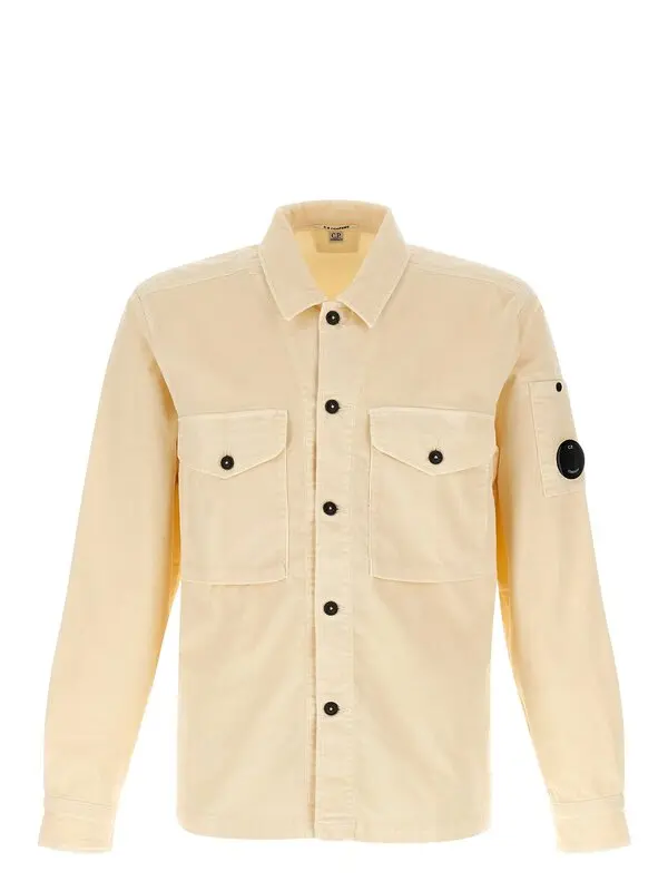 C.P. COMPANY Ribbed Velvet Overshirt - Beige