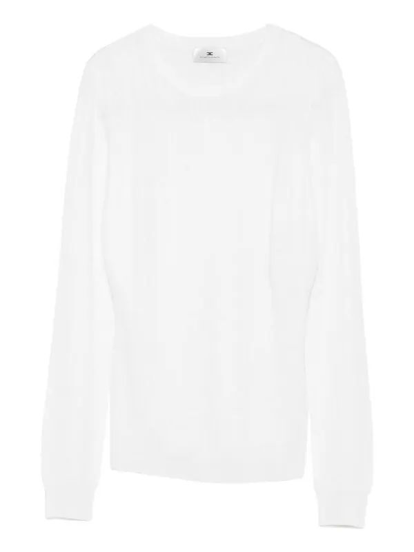 Elisabetta Franchi Crewneck Wool Blend Sweater - Ivory