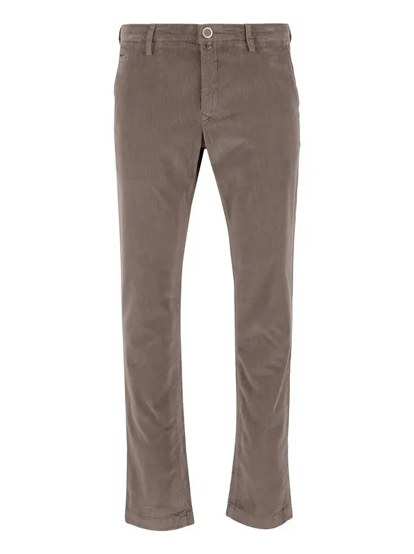 Jacob Cohen Stretch Cotton Blend Slim Fit Pants - Beige