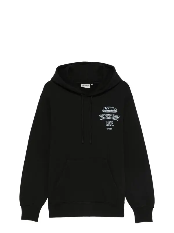 Carhartt Work In Progress Logo Cotton Hoodie - Black