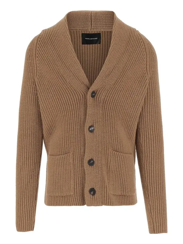Tagliatore Jackson Stretch Wool Cardigan - Beige