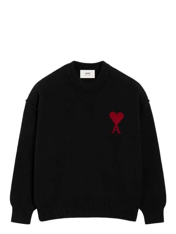 Ami De Coeur Wool Sweater - Black