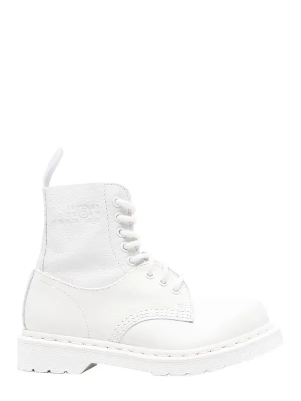 MM6 X DR. MARTENS Leather Boots - White