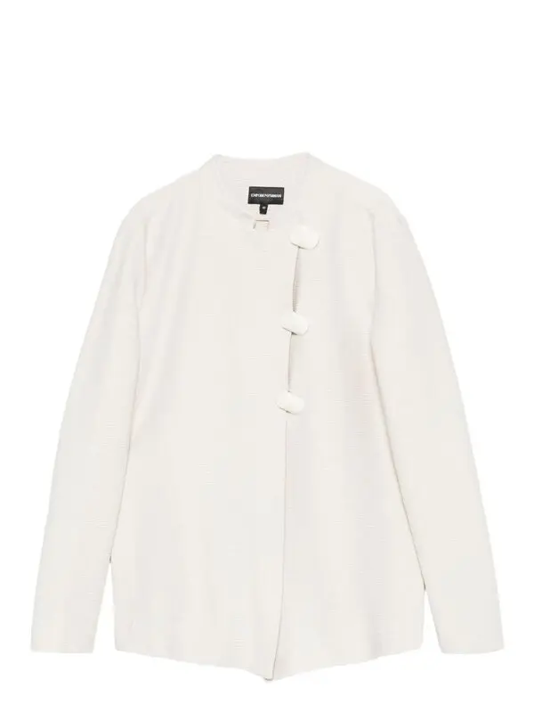 Emporio Armani Cotton Single-breasted Jacket - Ivory