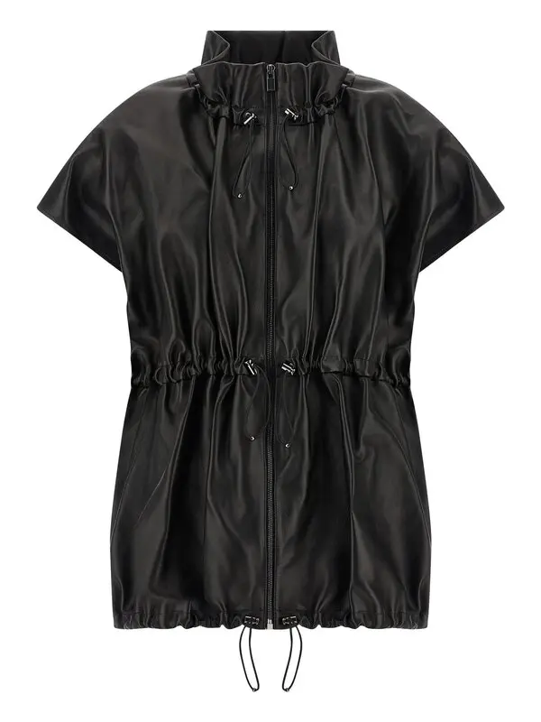 Magda Butrym 07' Leather Peplos Jacket - Black