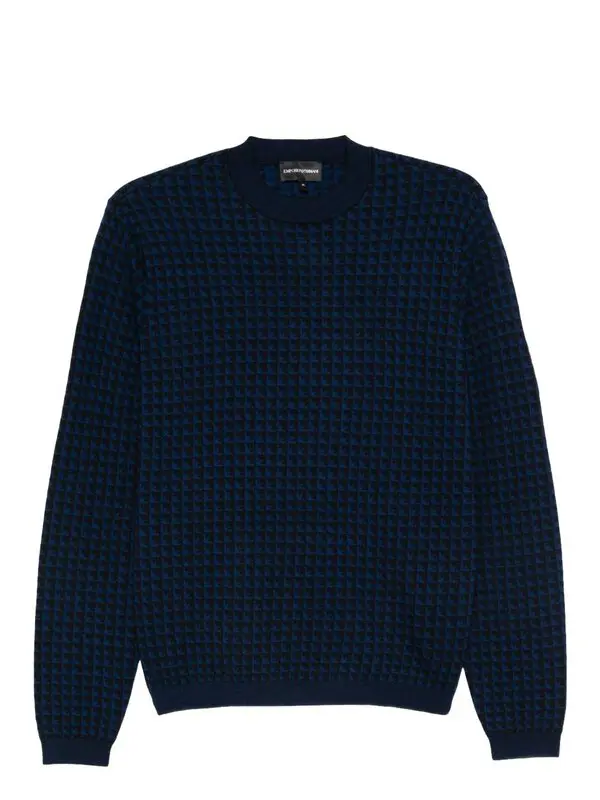 Emporio Armani Wool Crewneck Jumper - Blue