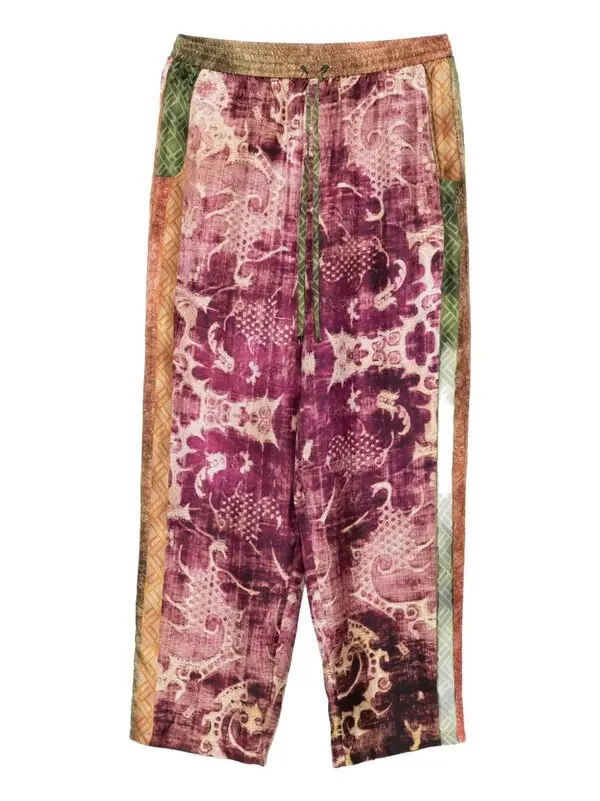 PIERRE-LOUIS MASCIA Printed Silk Trousers - Purple