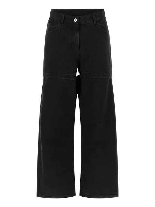 Attico Cut-out Wide-leg Jeans - Black