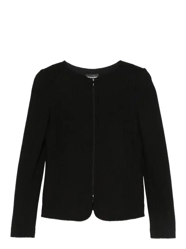 Emporio Armani Cotton-blend Blazer Jacket - Black