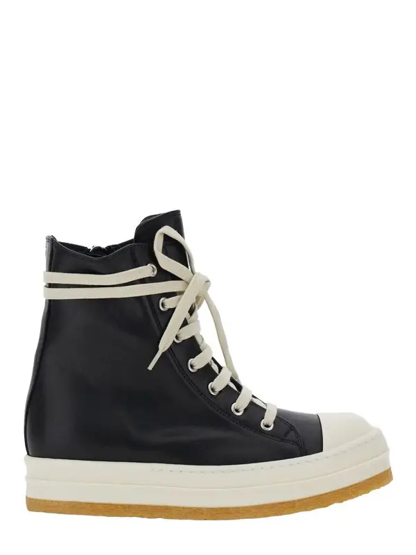 Rick Owens Leather High-top Sneakers - Black