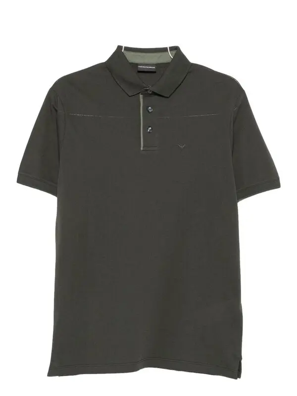 Emporio Armani Logo Cotton Polo Shirt - Green