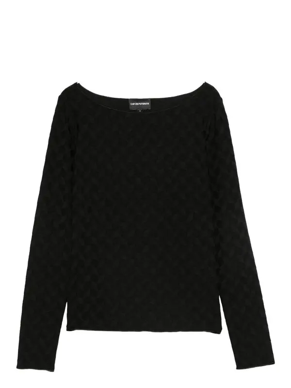 Emporio Armani Textured Knit Jumper - Black