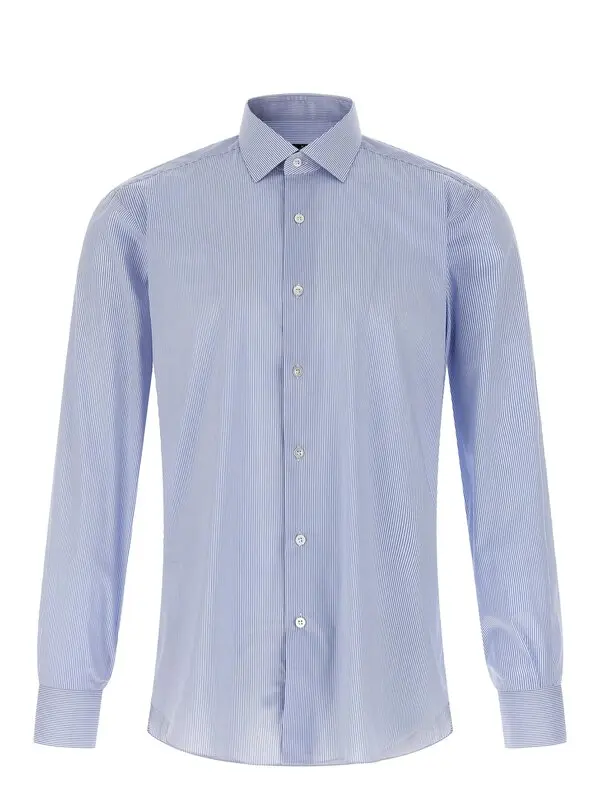BARBA NAPOLI Striped Shirt - Light Blue