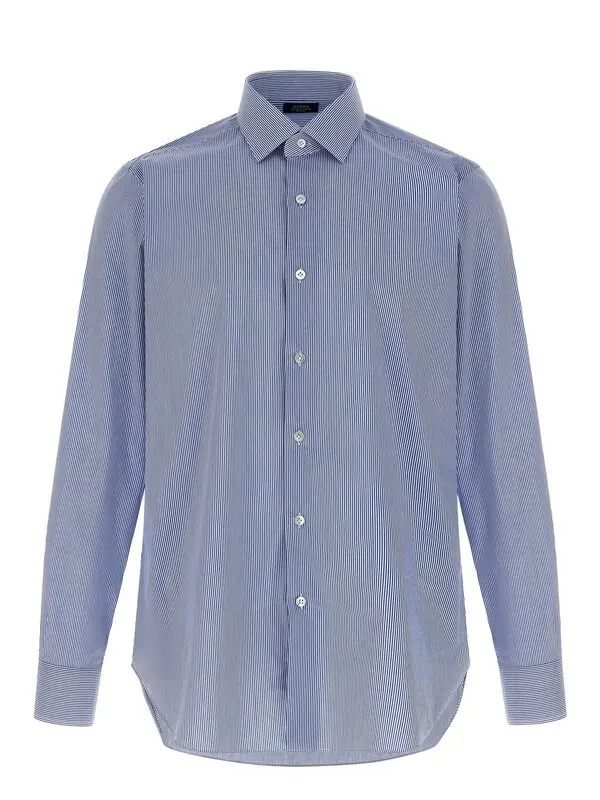 BARBA NAPOLI Striped Shirt - Light Blue