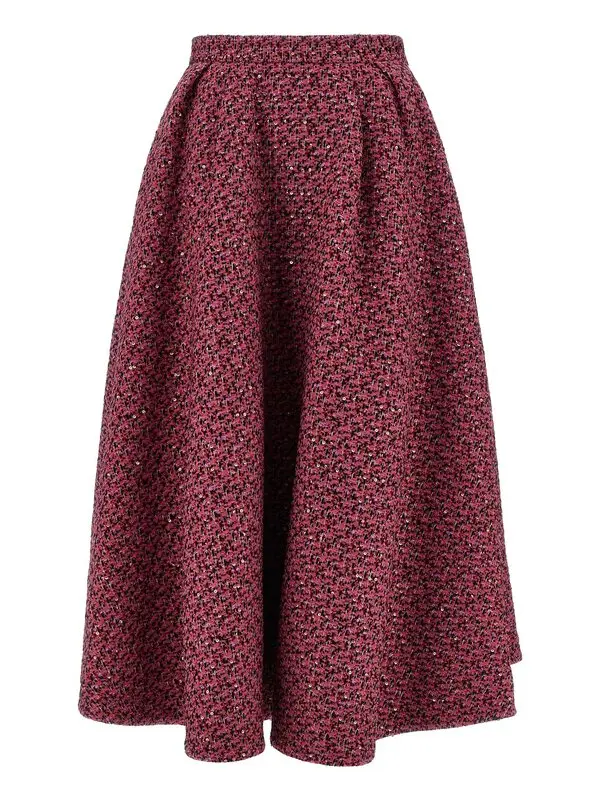 Alessandra Rich Tweed Full Skirt - Pink