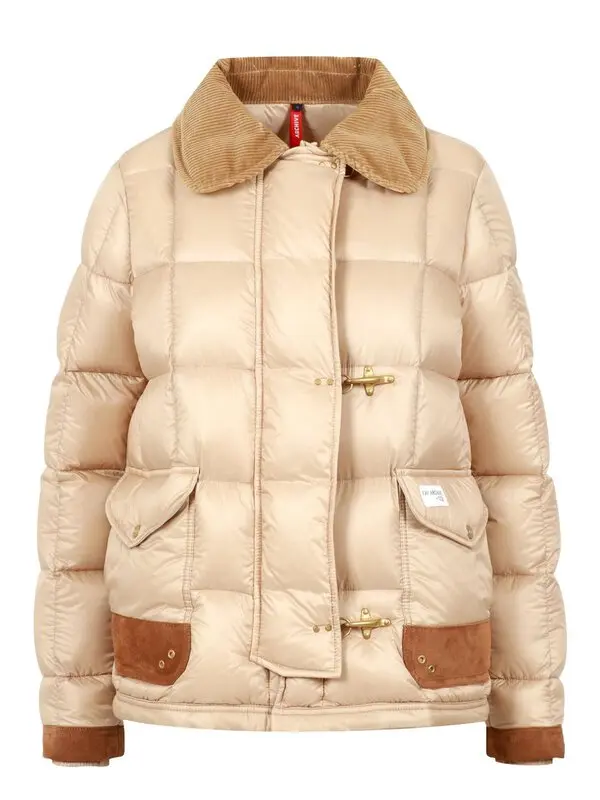 FAY Quilted Nylon Coat - Beige