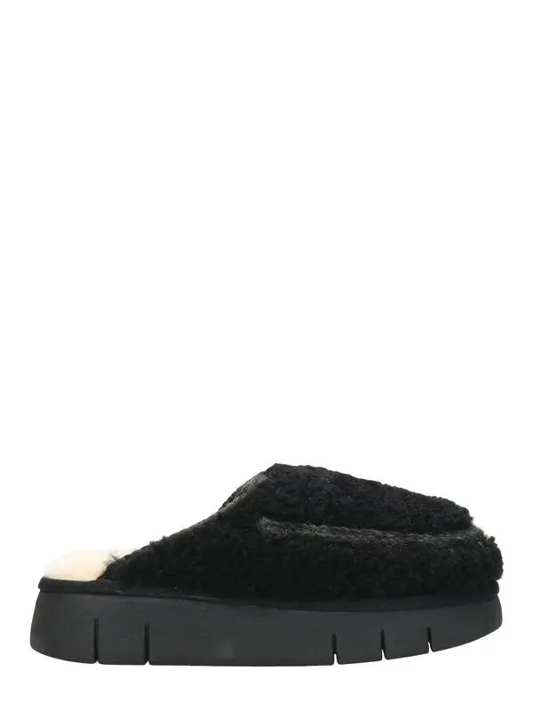 Mou Sheepskin Sandals - Black