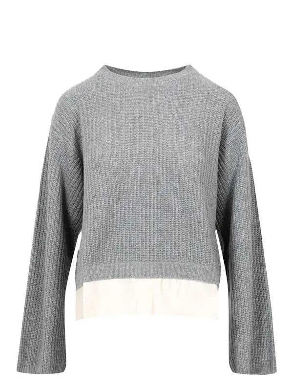 KAOS Crew-neck Ribbed Sweater - Grigio Medio