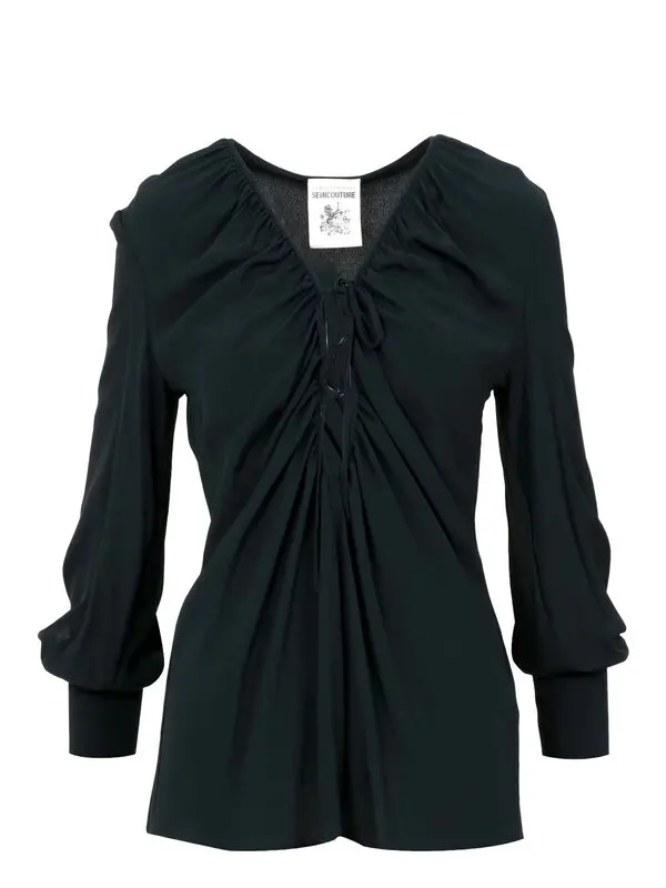 SEMICOUTURE Silk Shirt - Black