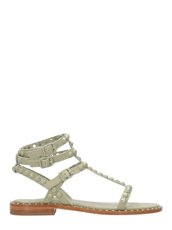 Ash Leather Studded Tringed Sandals - Eucalipto