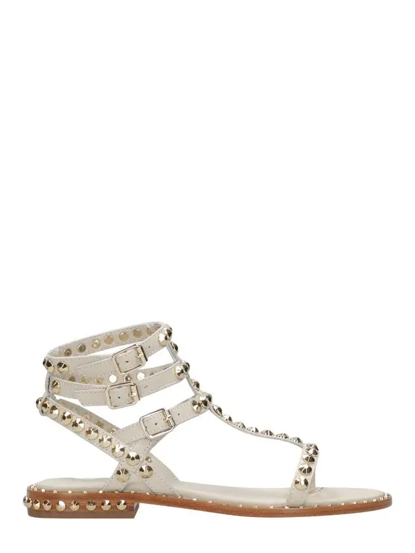 Ash Studded Leather Sandals - Beige