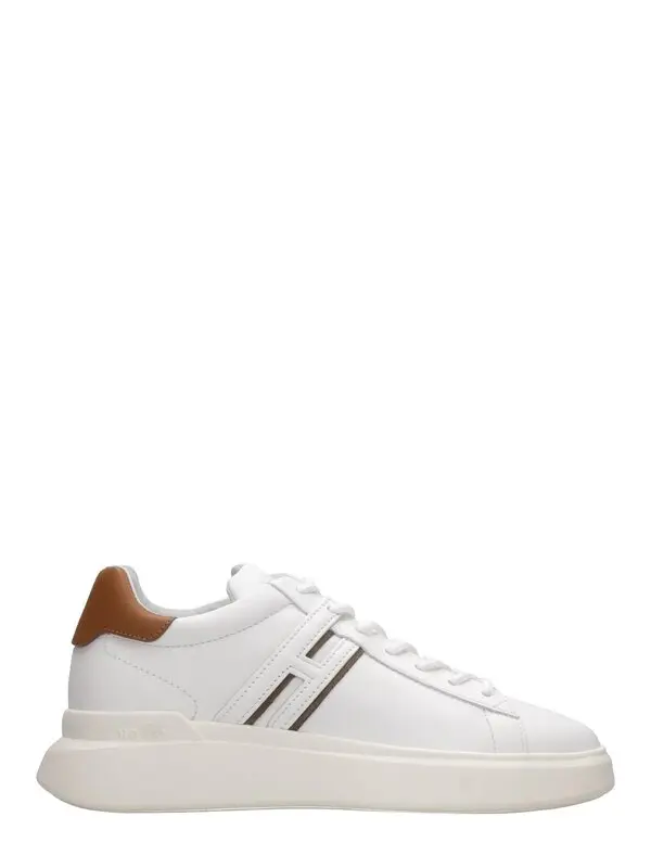 Hogan H580 Lace Up Sneakers - Bianco+cuoio