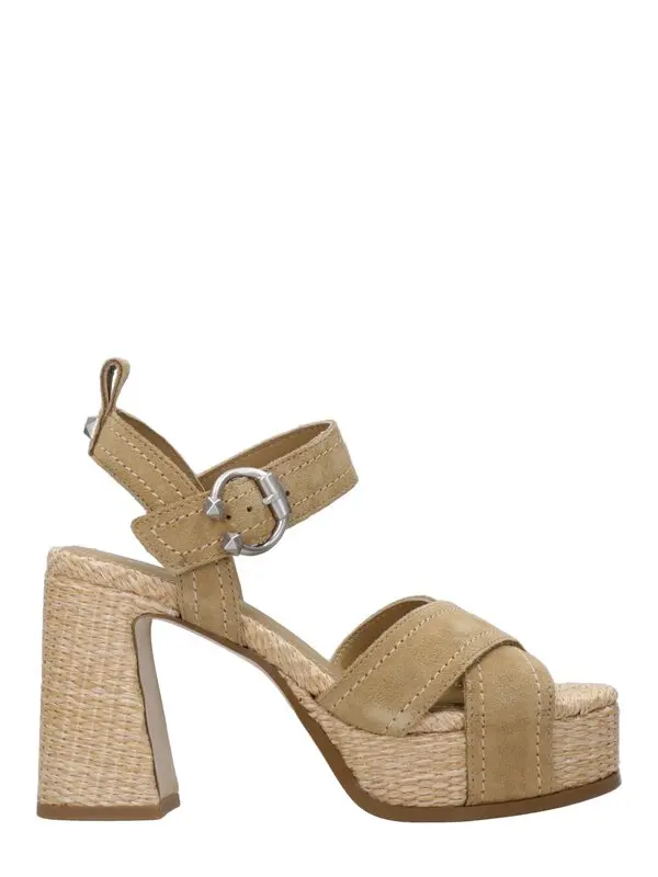Ash Braided Suede Leather Sandals - Leather Brown