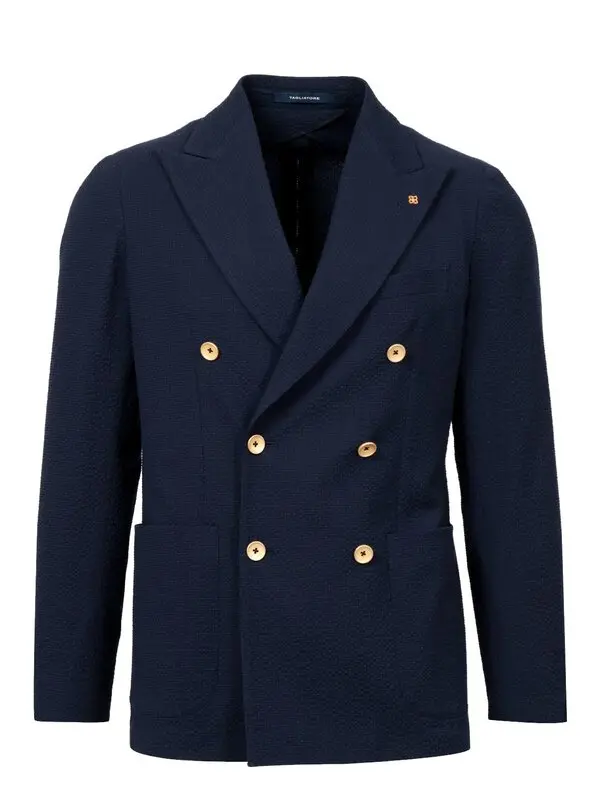 Tagliatore Cotton Double-breasted Blazer - Blue