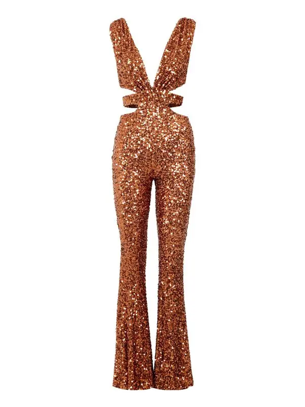 ANIYE BY Sequin Embellished Jumpsuit - Brown