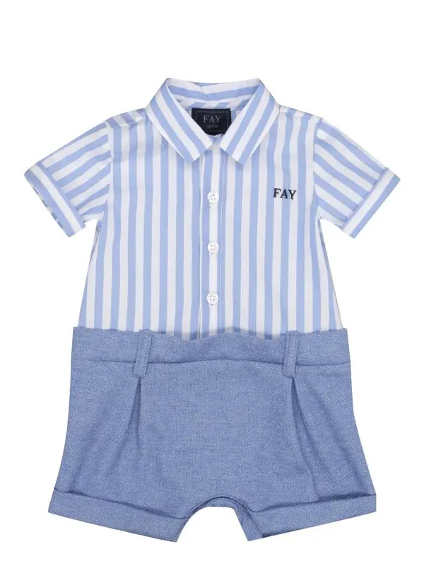 FAY Shirt And Shorts Set - Bianco+azzurro