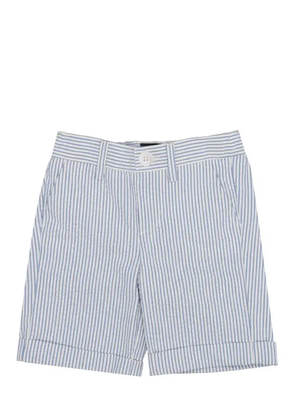 FAY Striped Shorts - Avorio+celeste