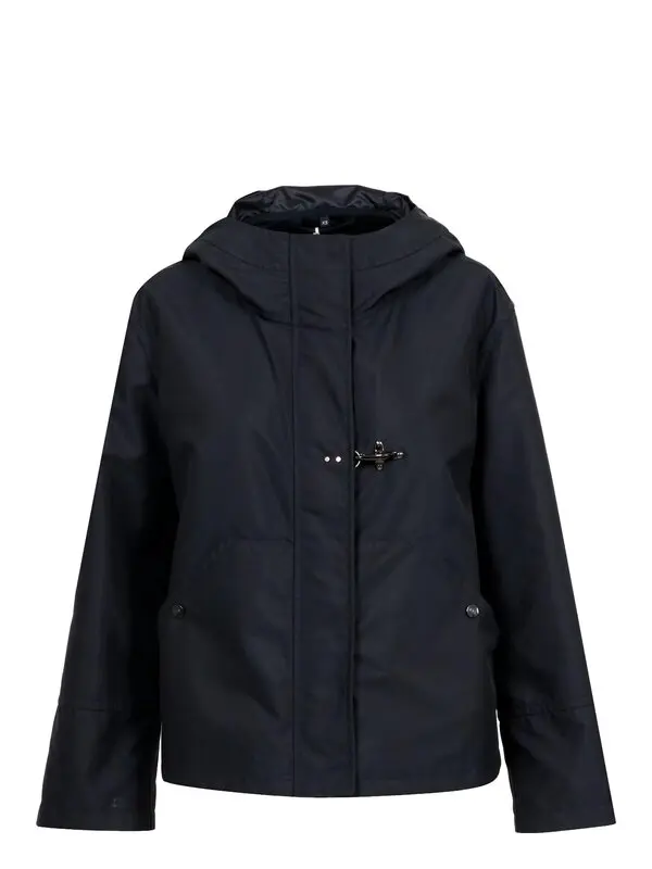 FAY Flared Technical Fabric Coat - Blue
