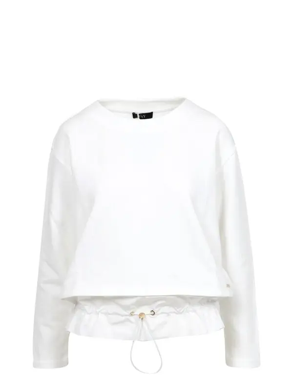 FAY Cotton-blend Boxy Sweater - White