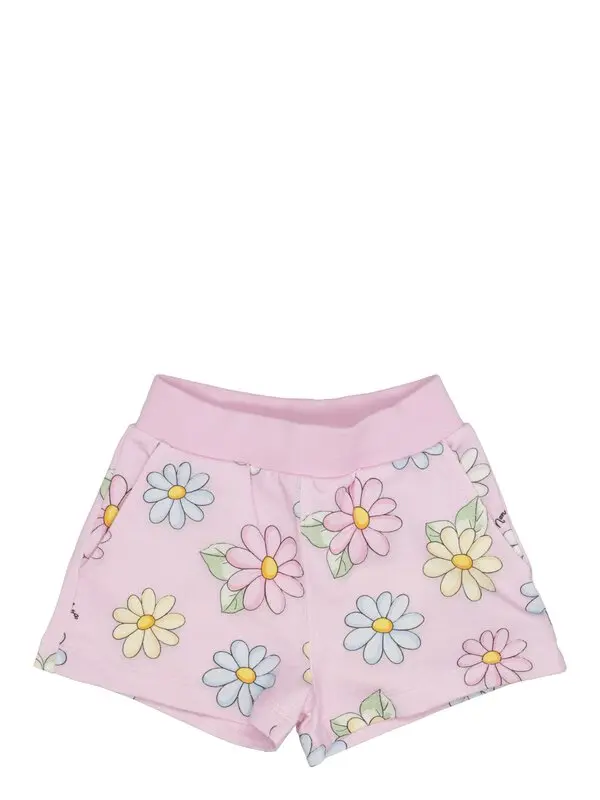 Monnalisa Floral Flared Shorts - Pink