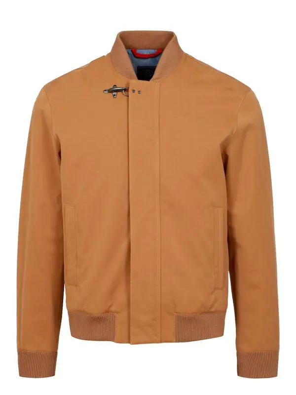FAY Collared Cotton Jacket - Camel