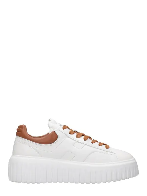 Hogan Leather Sneakers - Bianco+cuoio