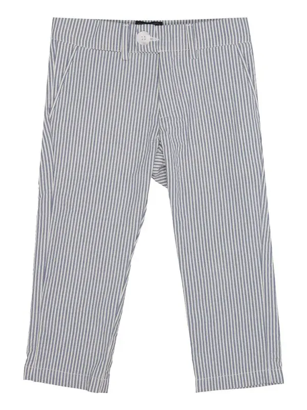 FAY Striped Cigarette Trousers - Avion Blue