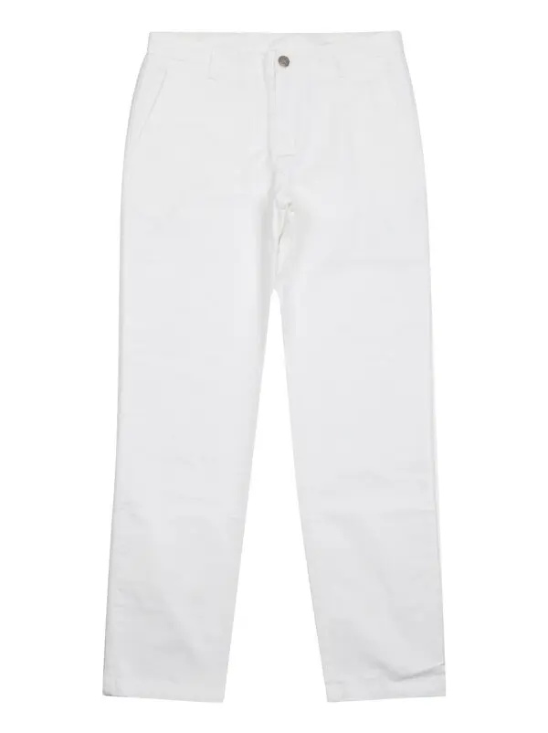 DONDUP Cotton Straight Leg Pants - White