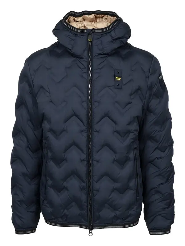 BLAUER. Quilted Down Jacket - Blue