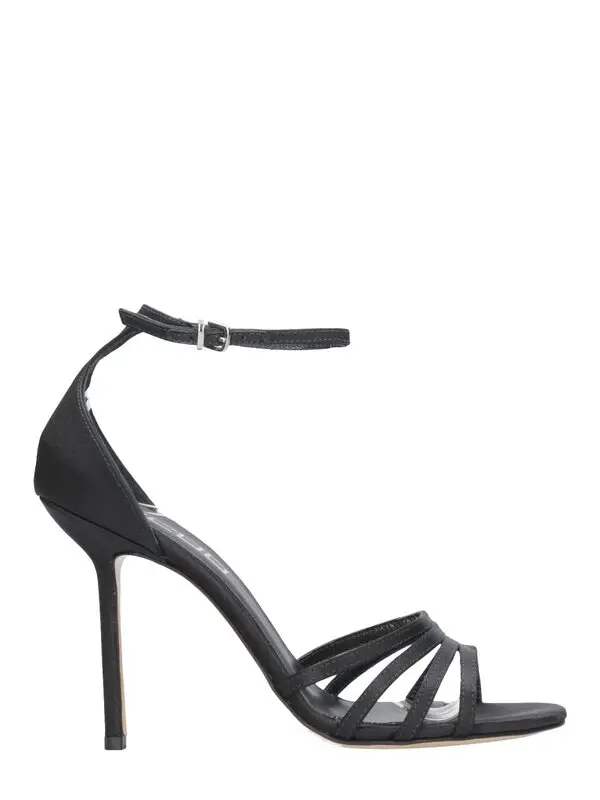 NCUB Satin Strappy Sandals - Black