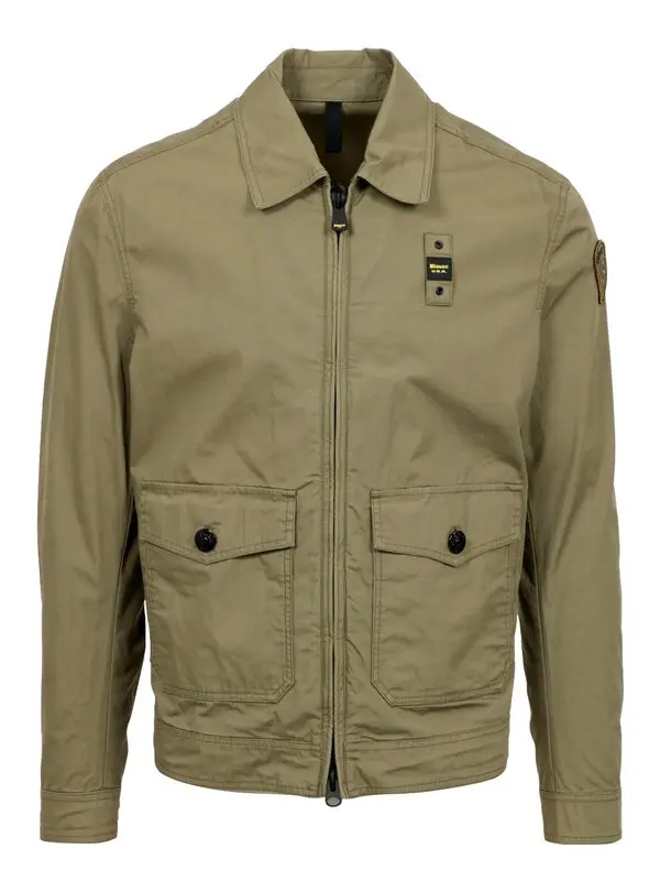 BLAUER. Regular Fit Technical Fabric Jacket - Green