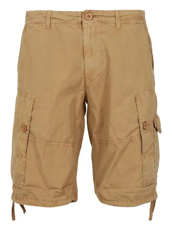 BLAUER. Cotton Cargo Shorts - Beige